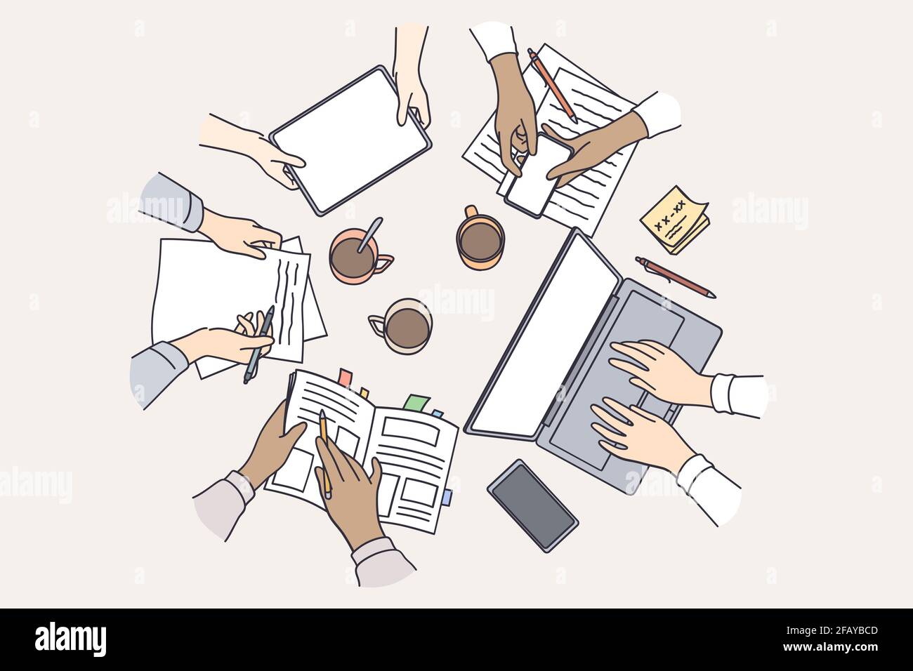 Brainstorming, teamwork, technology concept Stock Vector Image & Art ...