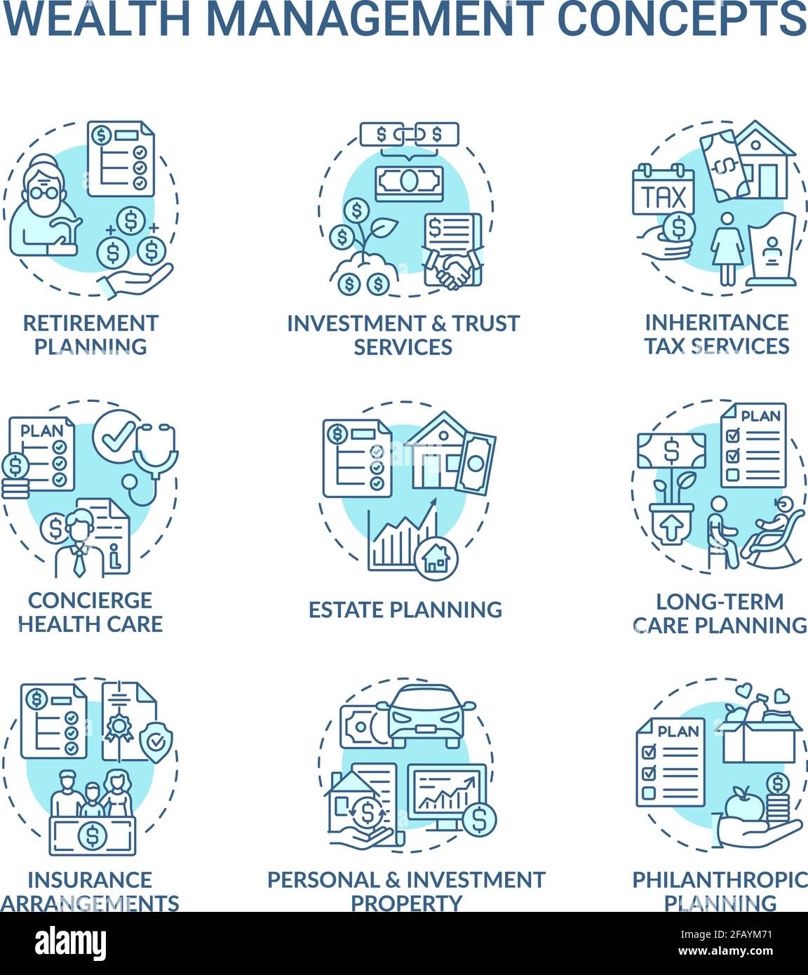 Wealth management concept icons set Stock Vector Image & Art - Alamy Wealth management concept icons set Stock Vector Image & Art - Alamy