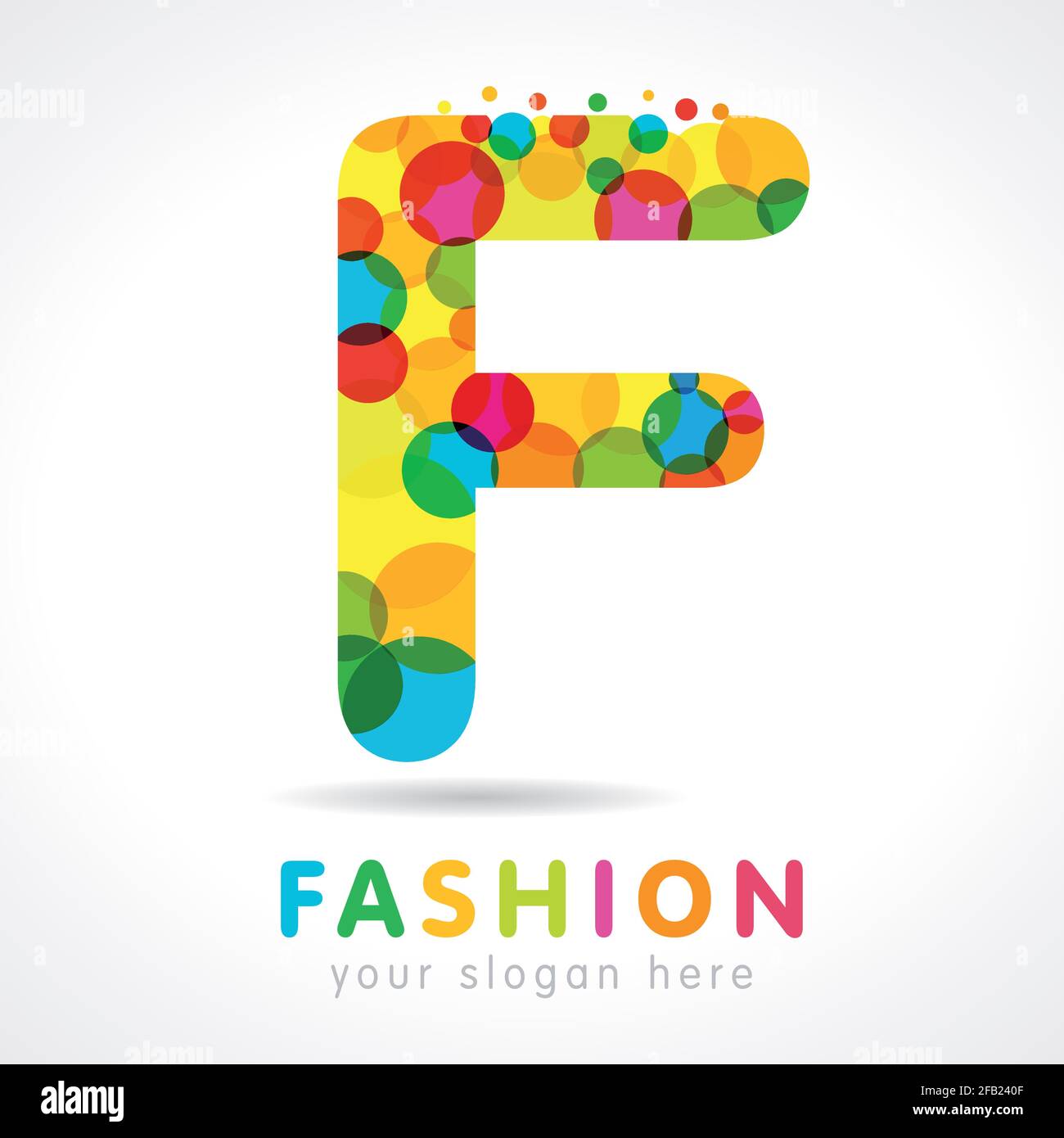 Letter F colored logotype. Isolated colour emblem. Stained glass ...