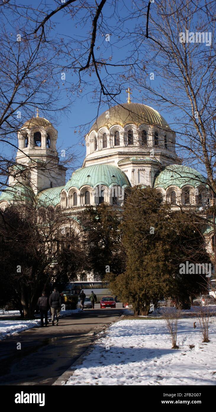 Alexander Nevsky Cathedral in Sofia, Bulgaria, in a winter sunny day ...