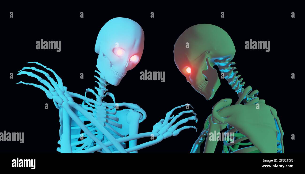 Two human skeletons hi-res stock photography and images - Alamy