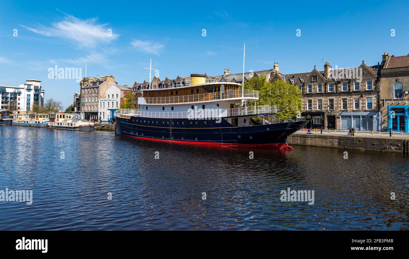 Converted floating hotel ship, Ocean Mist, The Shore, Leith, Edinburgh ...