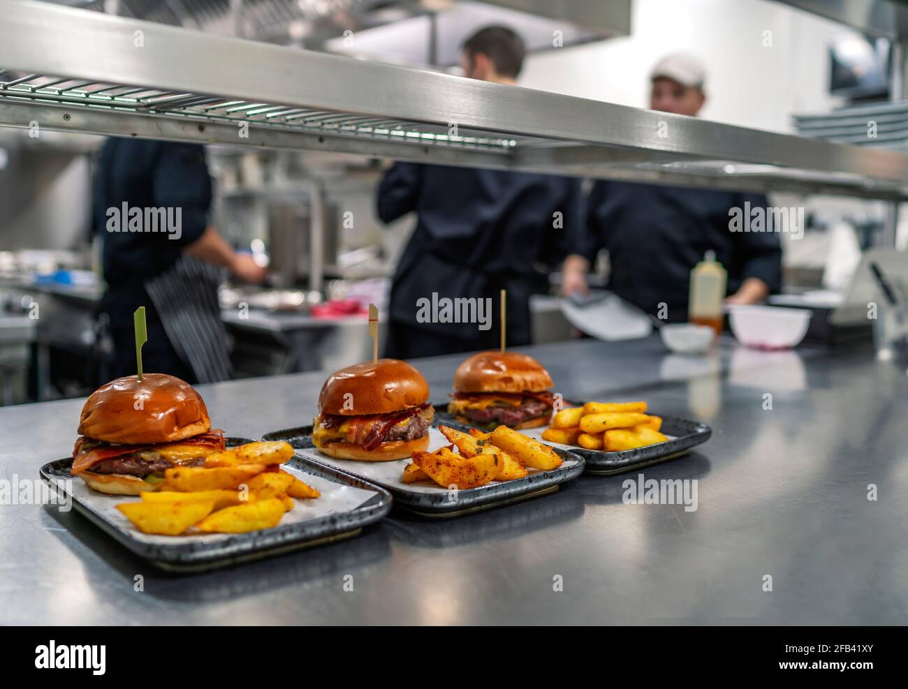 delicious hamburgers prepared for customers Stock Photo - Alamy