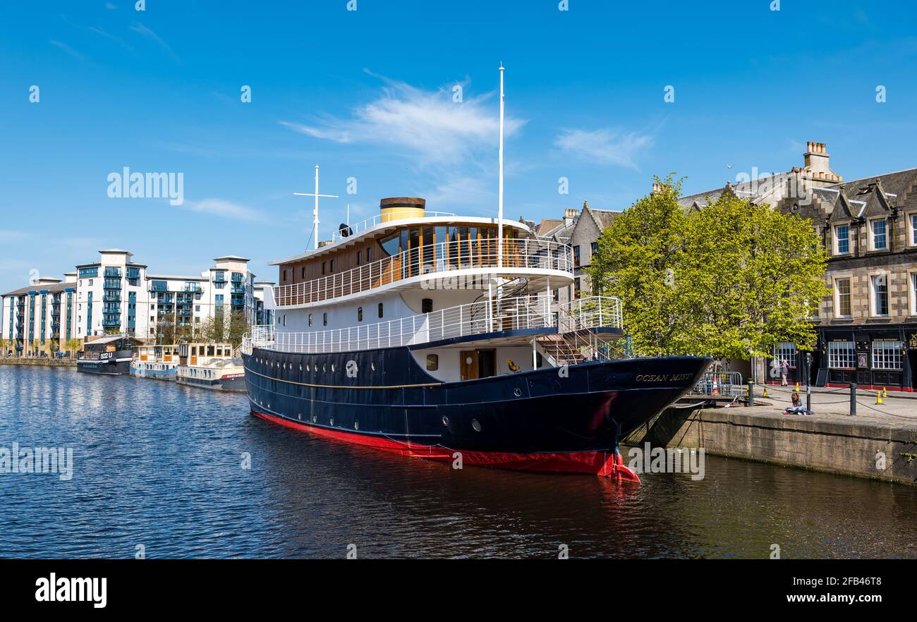 Converted floating hotel ship, Ocean Mist, The Shore, Leith, Edinburgh ...