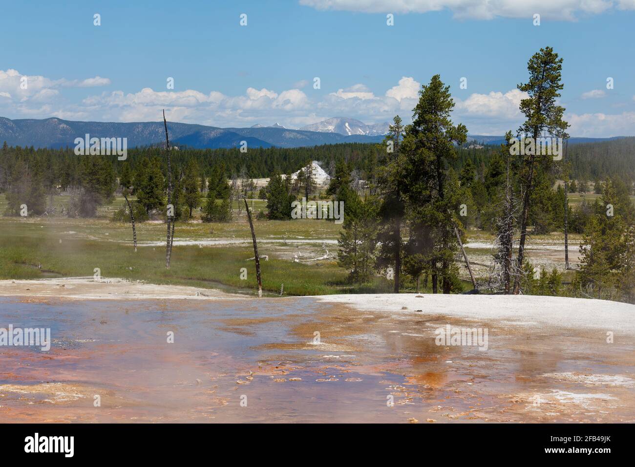 Yellowstone National Park, Montana, USA - July 15 2018: Old Faithful ...