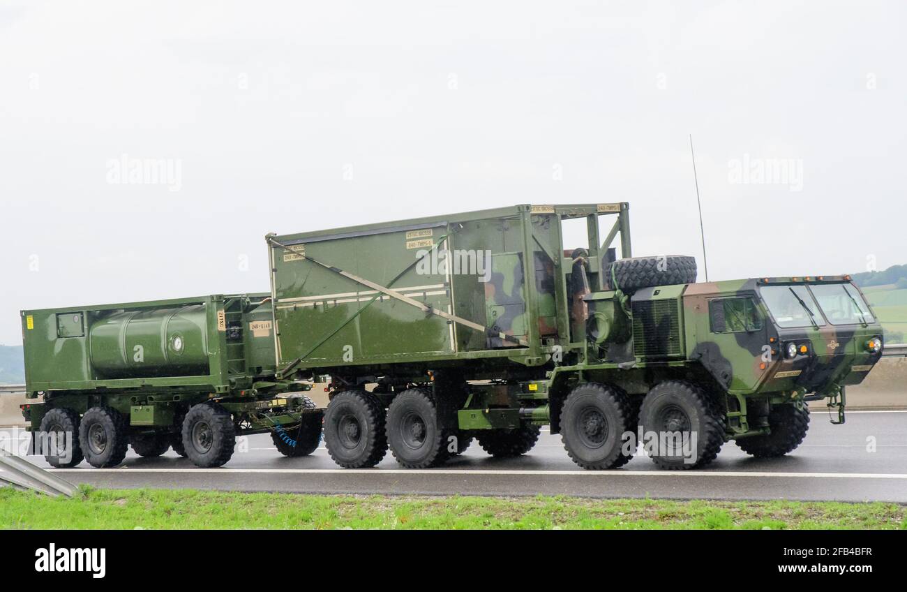 neulengbach, austria, 29 may 2019, oskosh pls 8x8 at an american ...