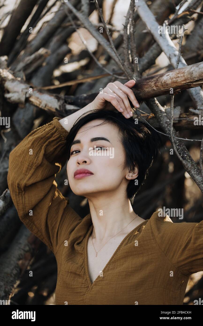 Portrait of Stylish Asian Woman Stock Photo - Alamy