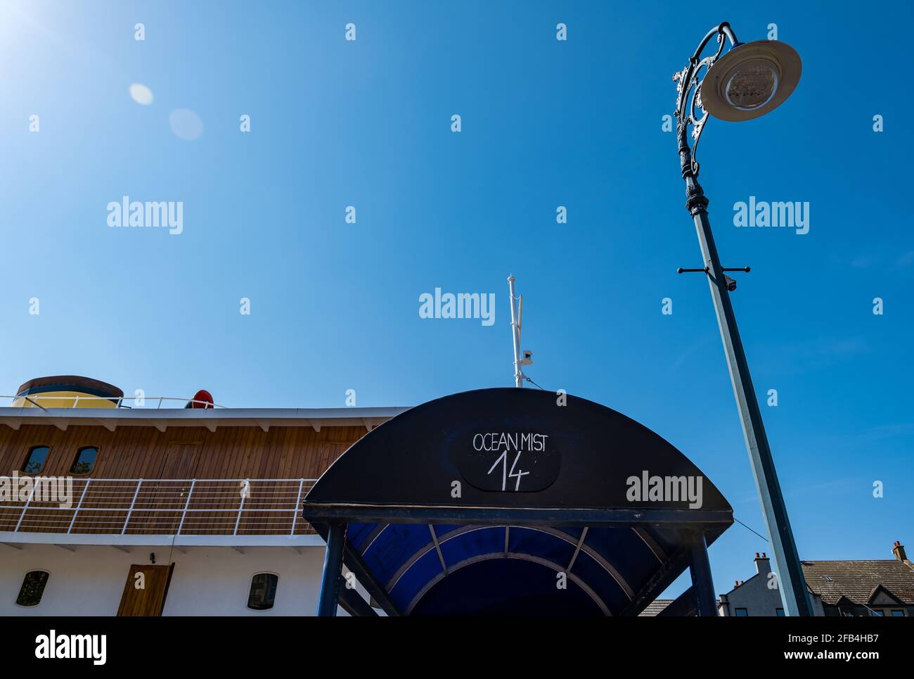 Converted floating hotel ship, Ocean Mist, The Shore, Leith, Edinburgh ...