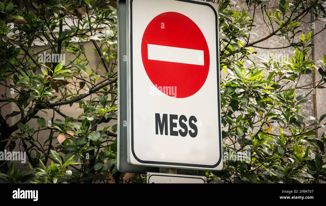 Street Sign the Direction Way to Order versus Mess Stock Photo - Alamy