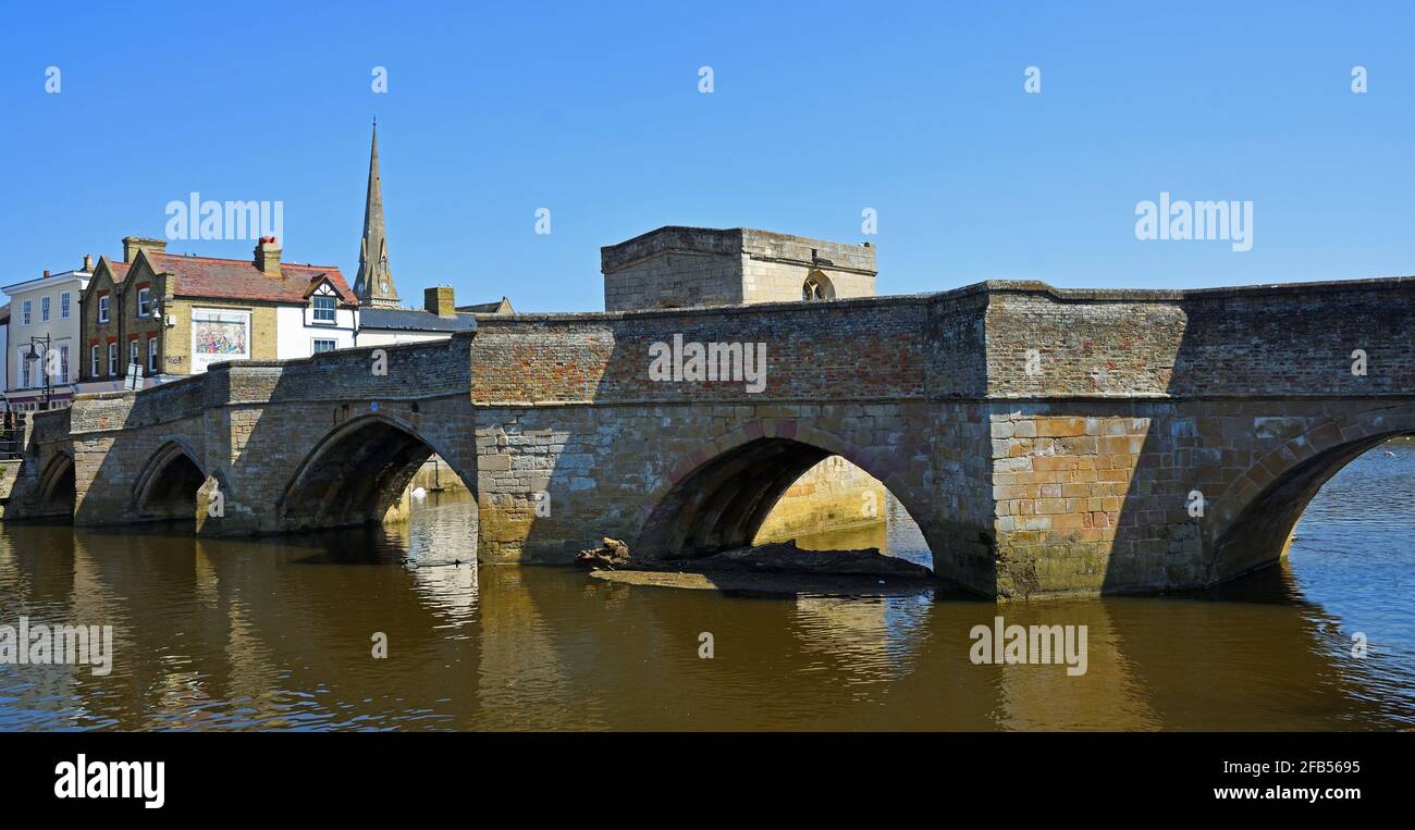 Historic Bridge Over the River Ouse at St Ives Cambridgeshire Stock ...