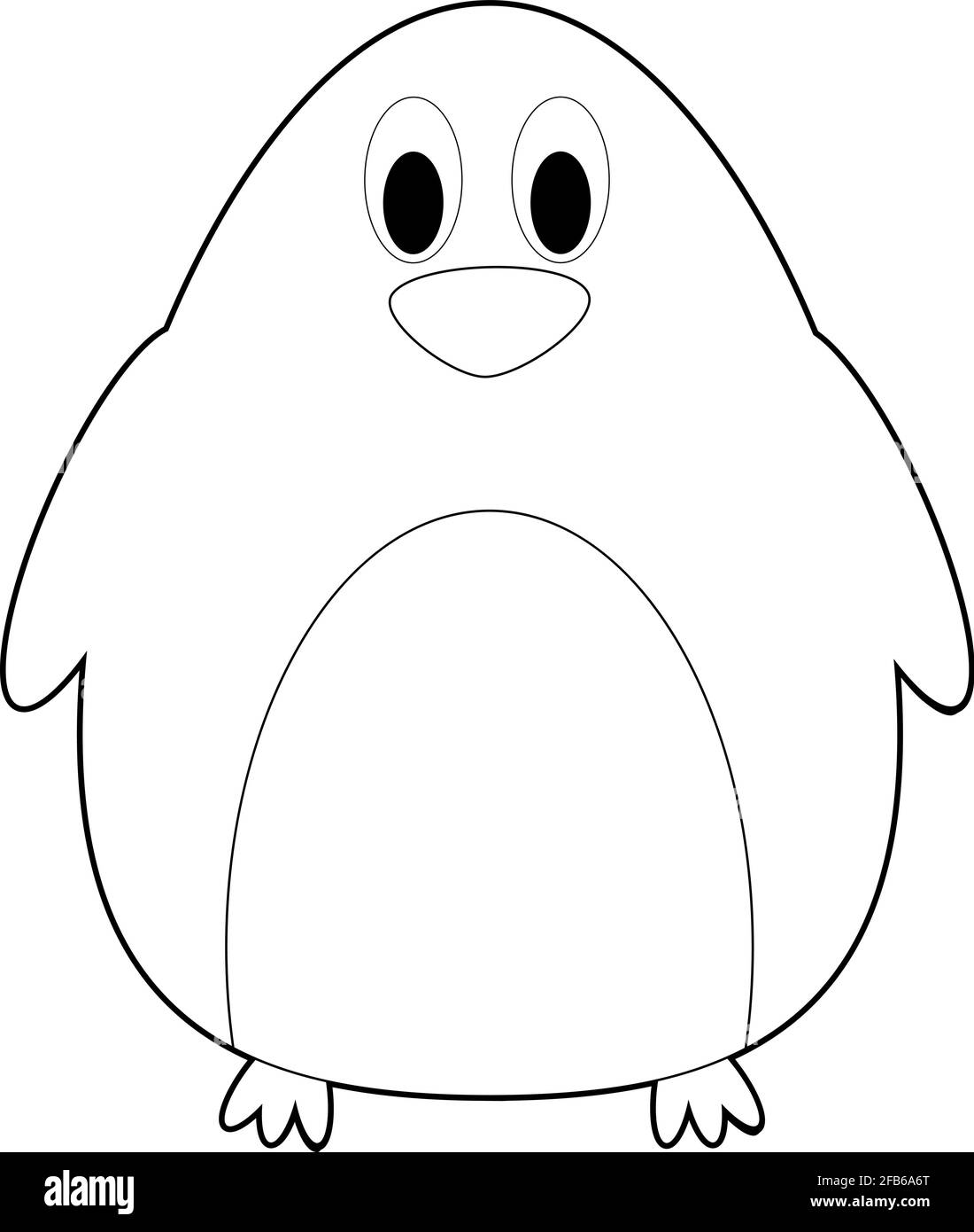 Easy Coloring drawings of animals for little kids: Penguin Stock Vector ...