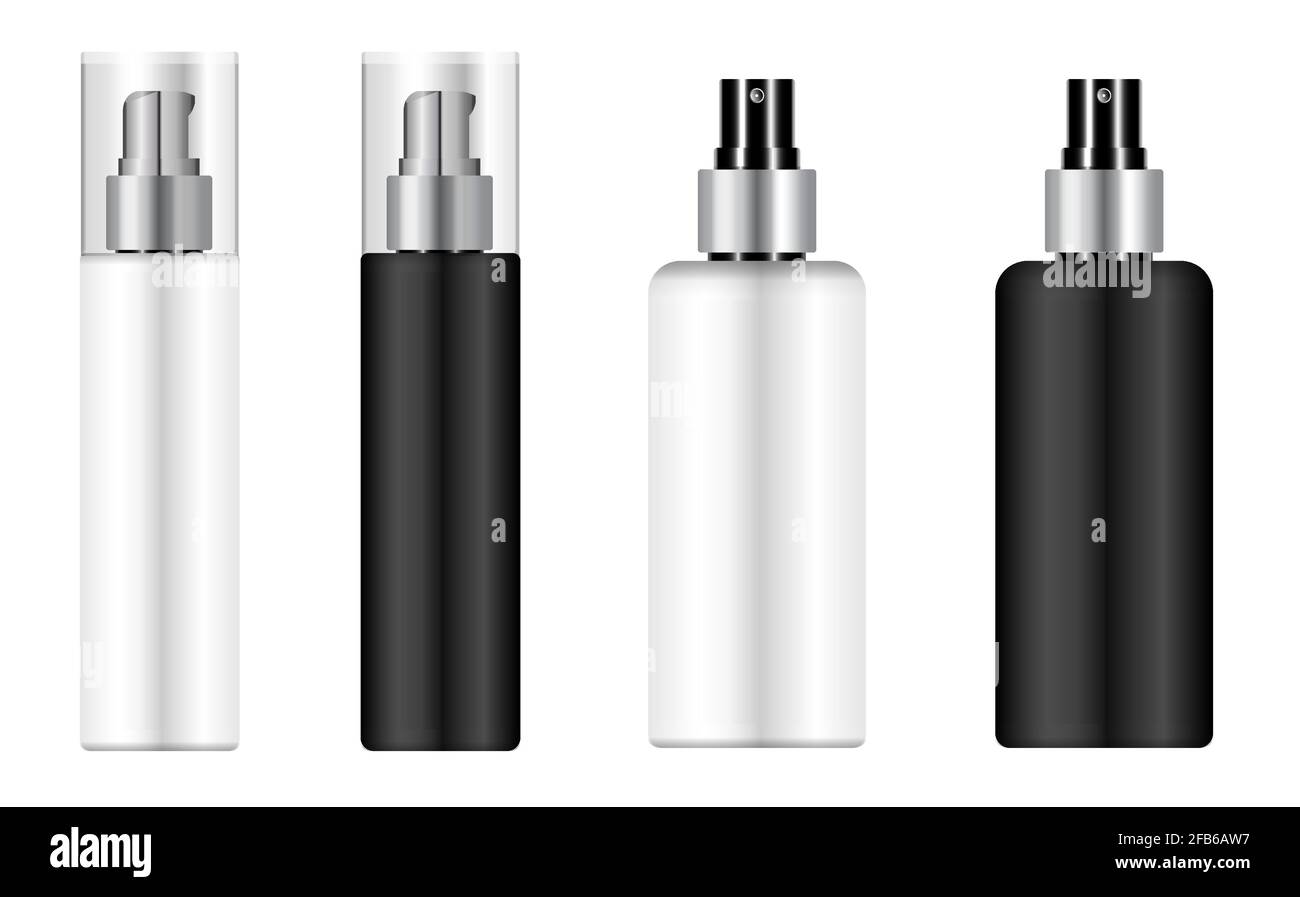 Cosmetic mousse bottle, pump dispenser pack mockup. Spray packaging ...