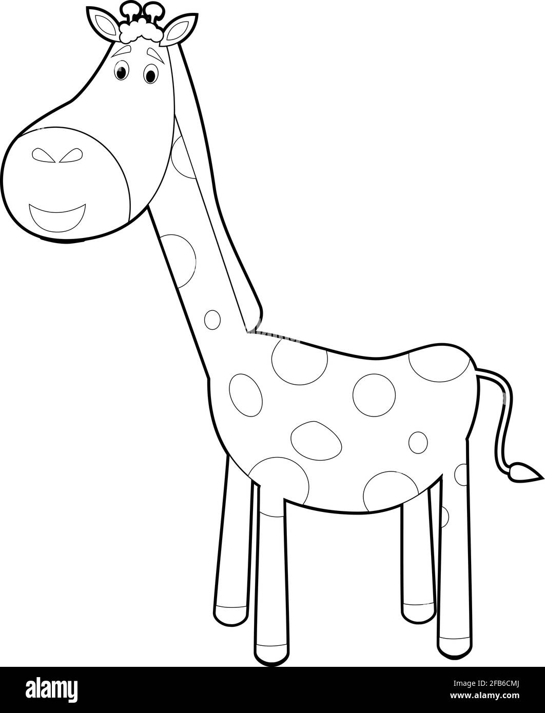 Easy Coloring drawings of animals for little kids: Giraffe Stock Vector ...
