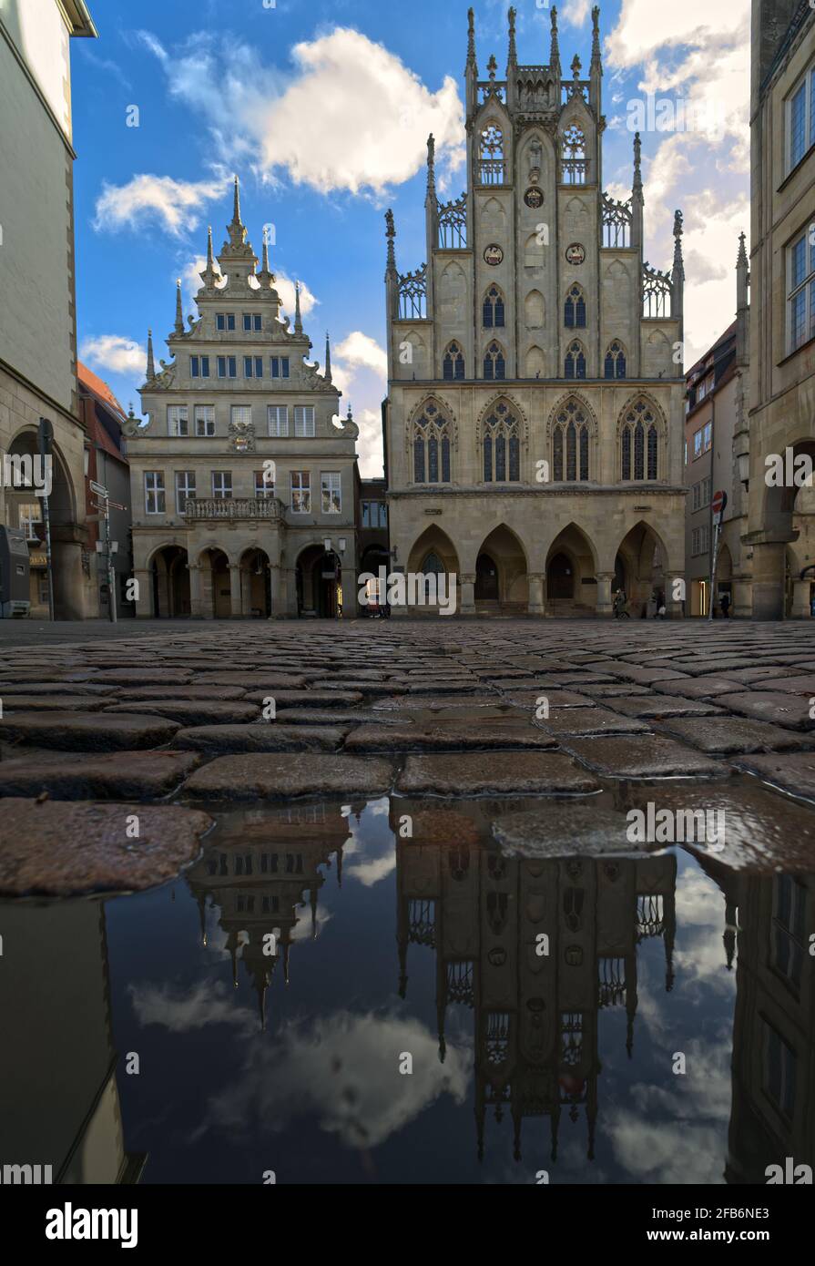 historical street in Muenster in Germany: the Prinzipalmarkt Stock ...