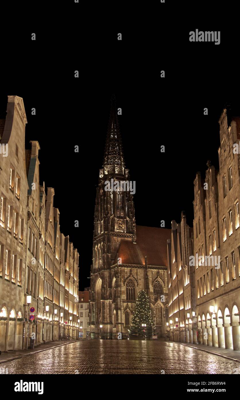 historical street in Muenster in Germany: the Prinzipalmarkt Stock ...