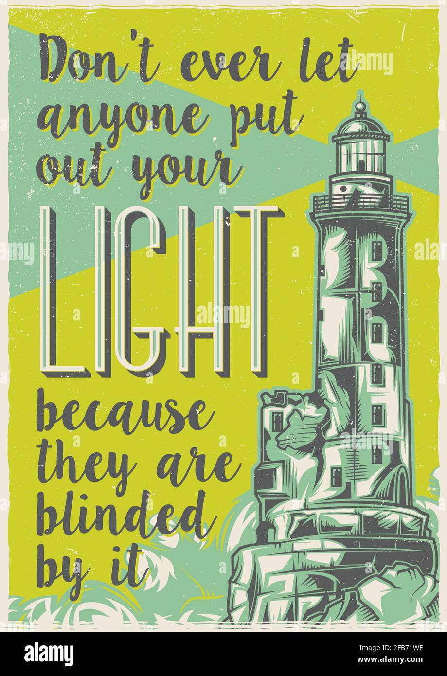 Poster label design with illustration of old lighthouse Stock Vector ...