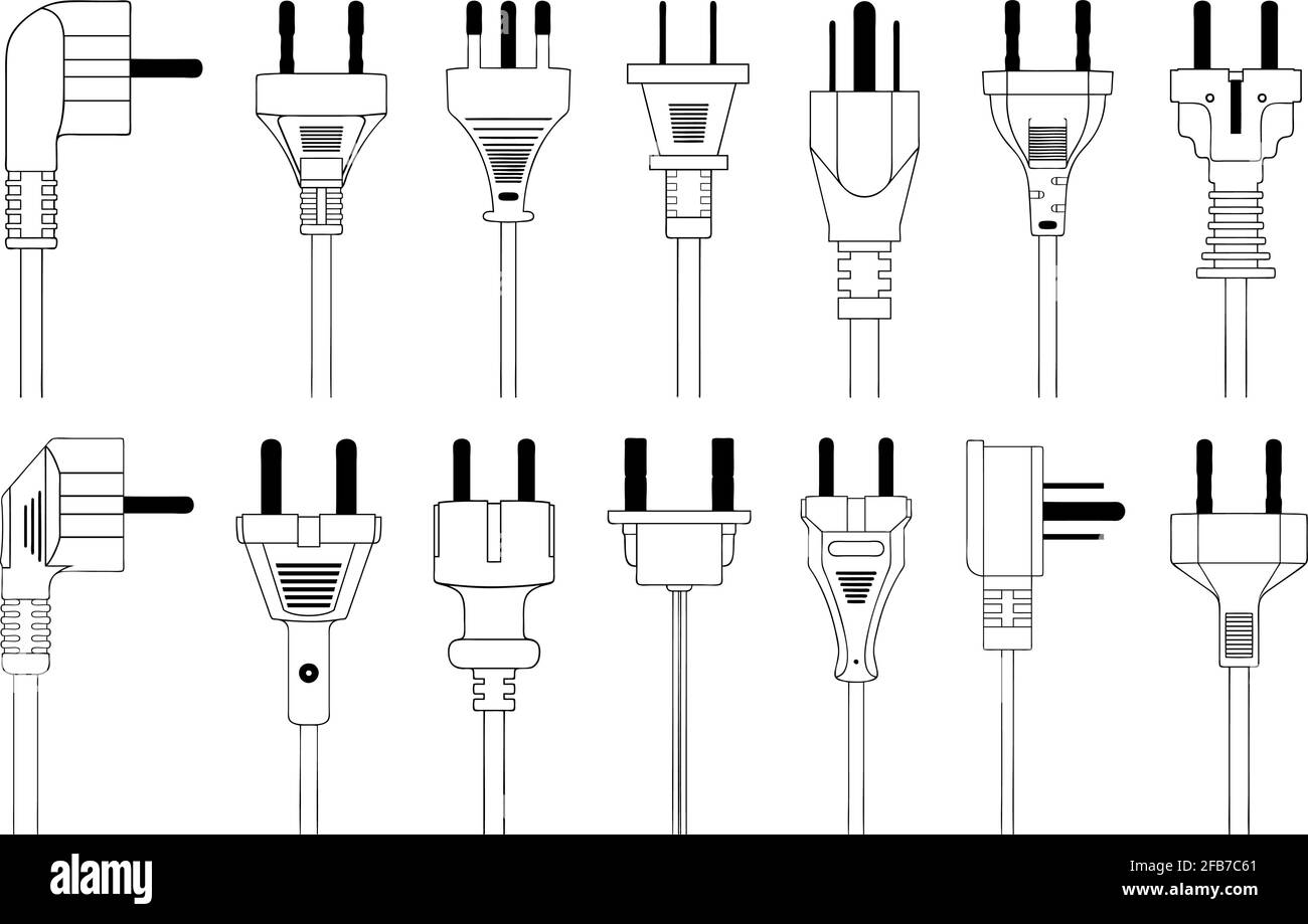 Illustration of different plugs isolated on white Stock Vector Image ...