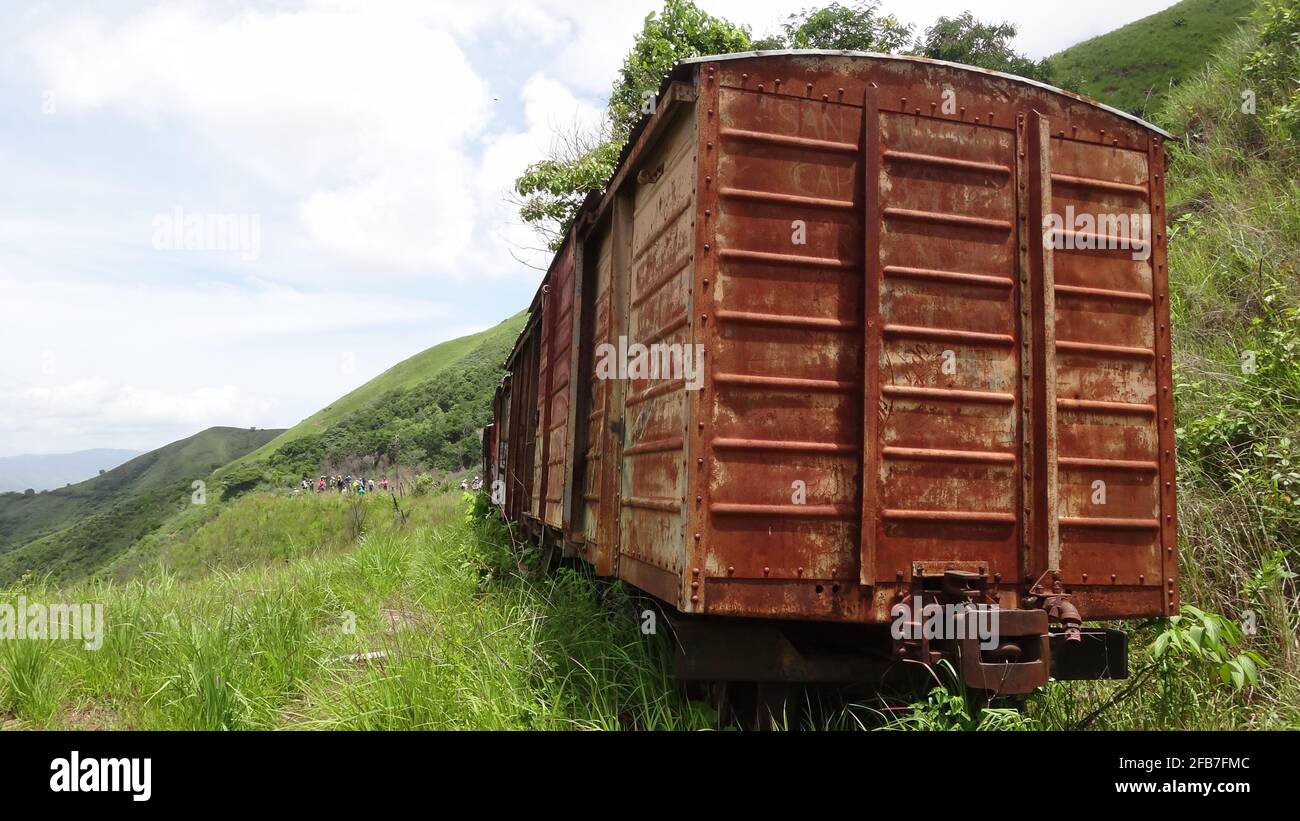 Old abandoned rusty train stock Stock Photo - Alamy