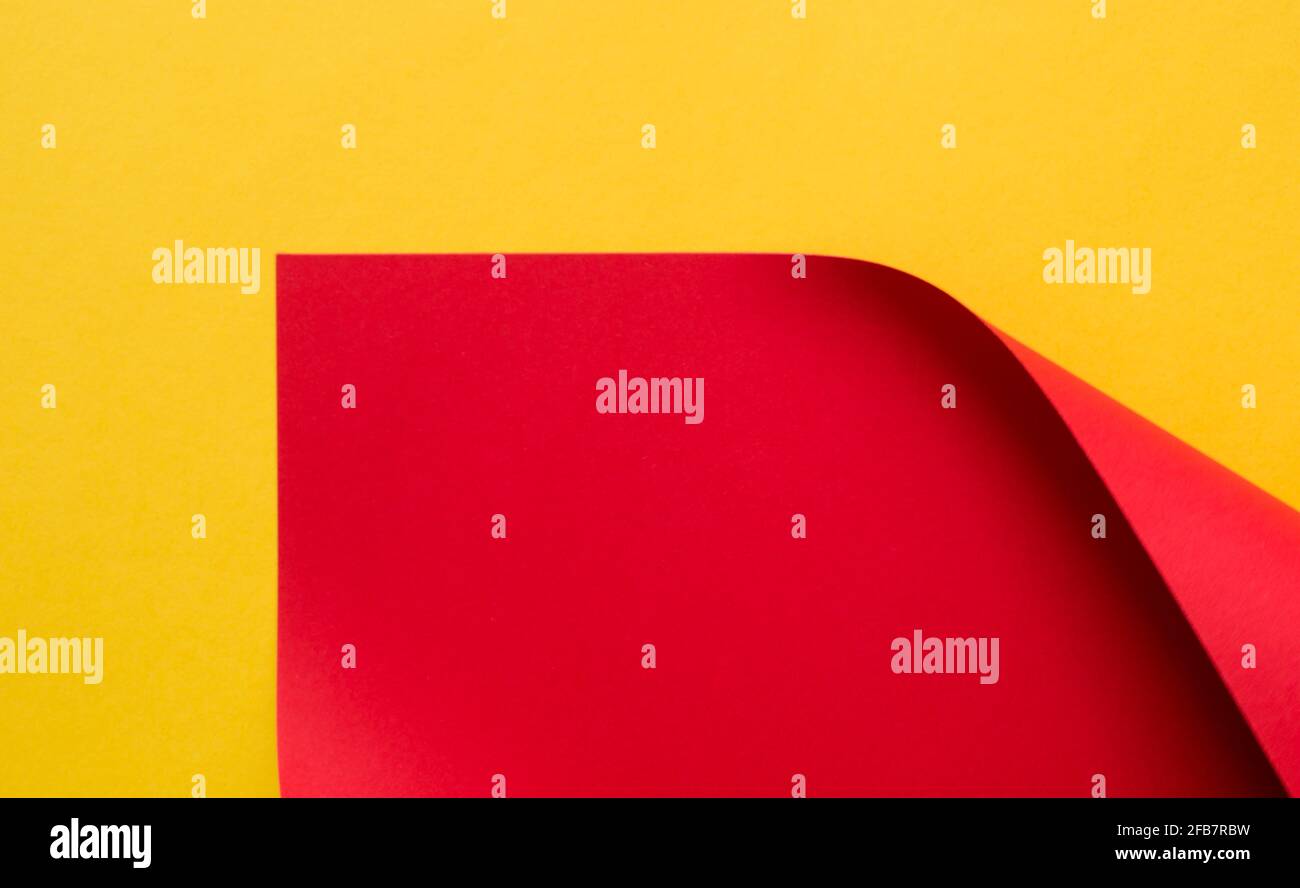 Abstract red and yellow 3d background, colored paper Stock Photo - Alamy
