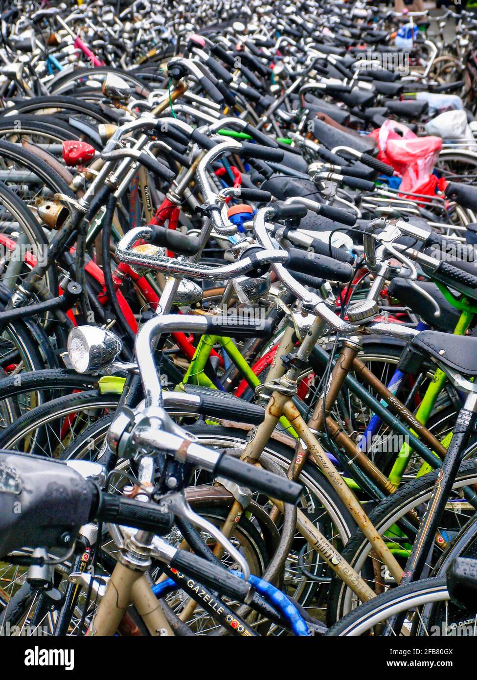 Parked cycles in a congested Amsterdam Stock Photo - Alamy