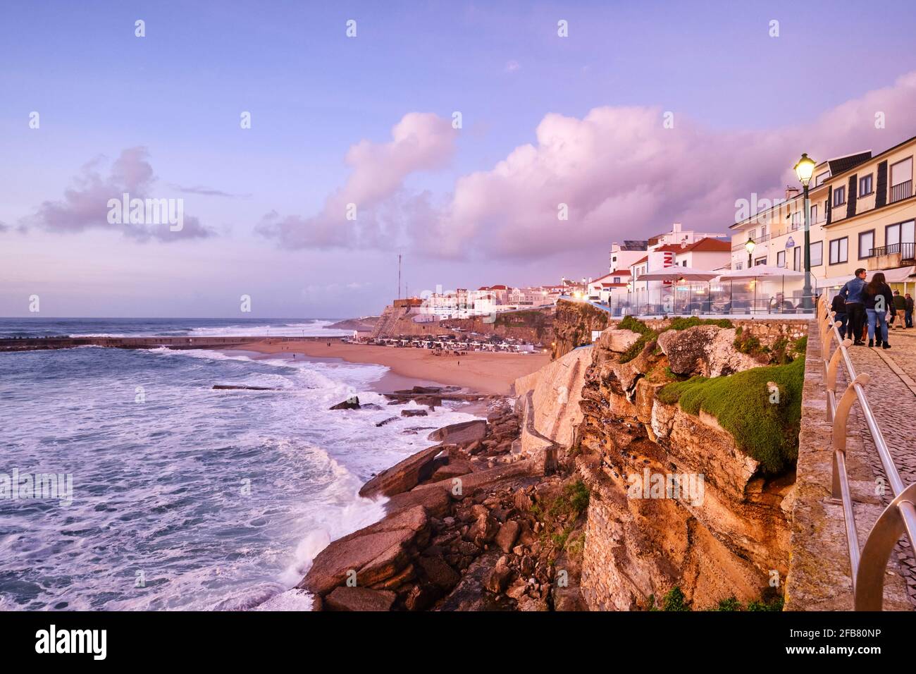 The village of Ericeira overlooking the Atlantic Ocean. Portugal Stock ...