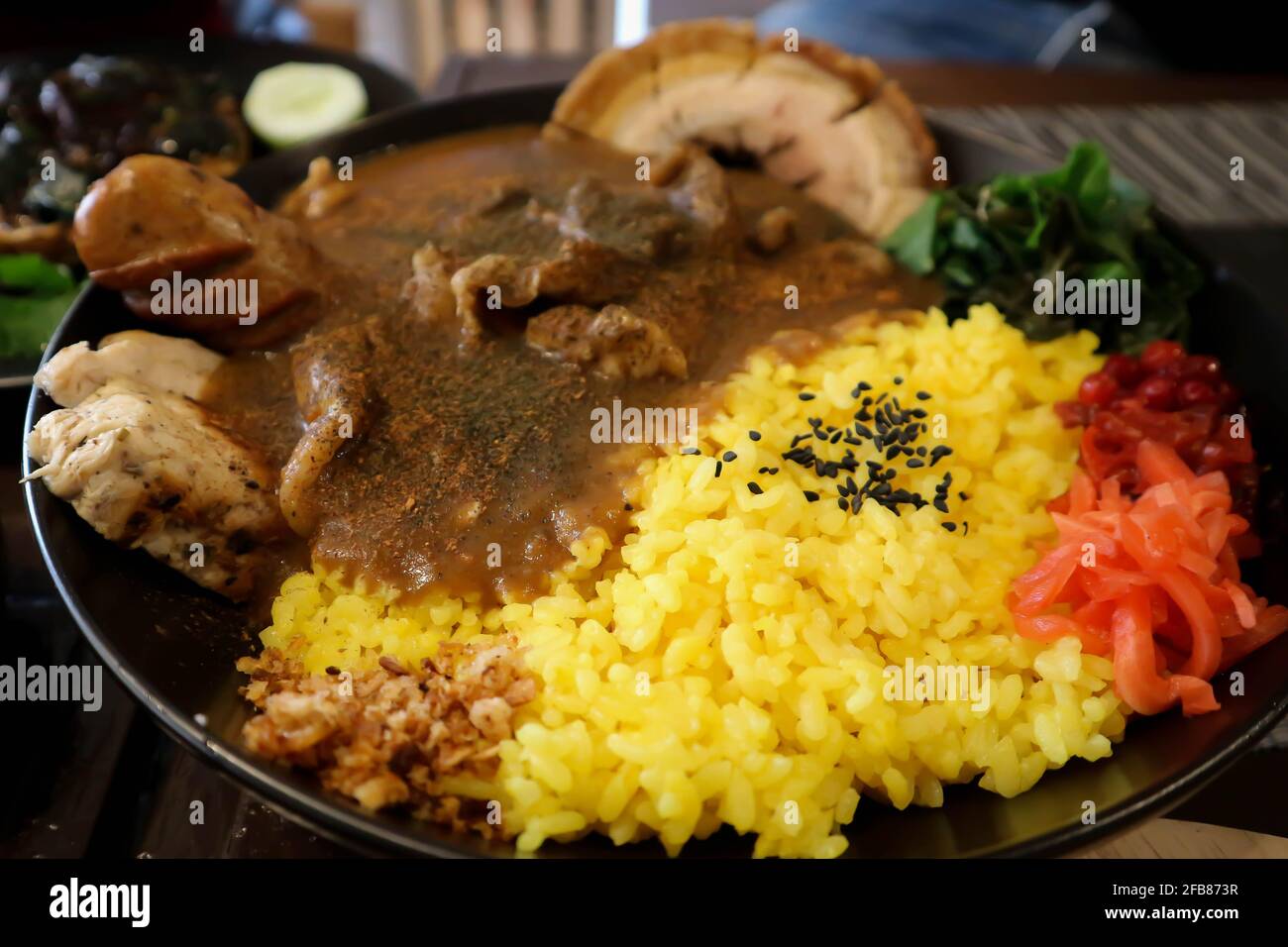 Japanese curry rice, Japanese curry with pork and rice or kare rice ...