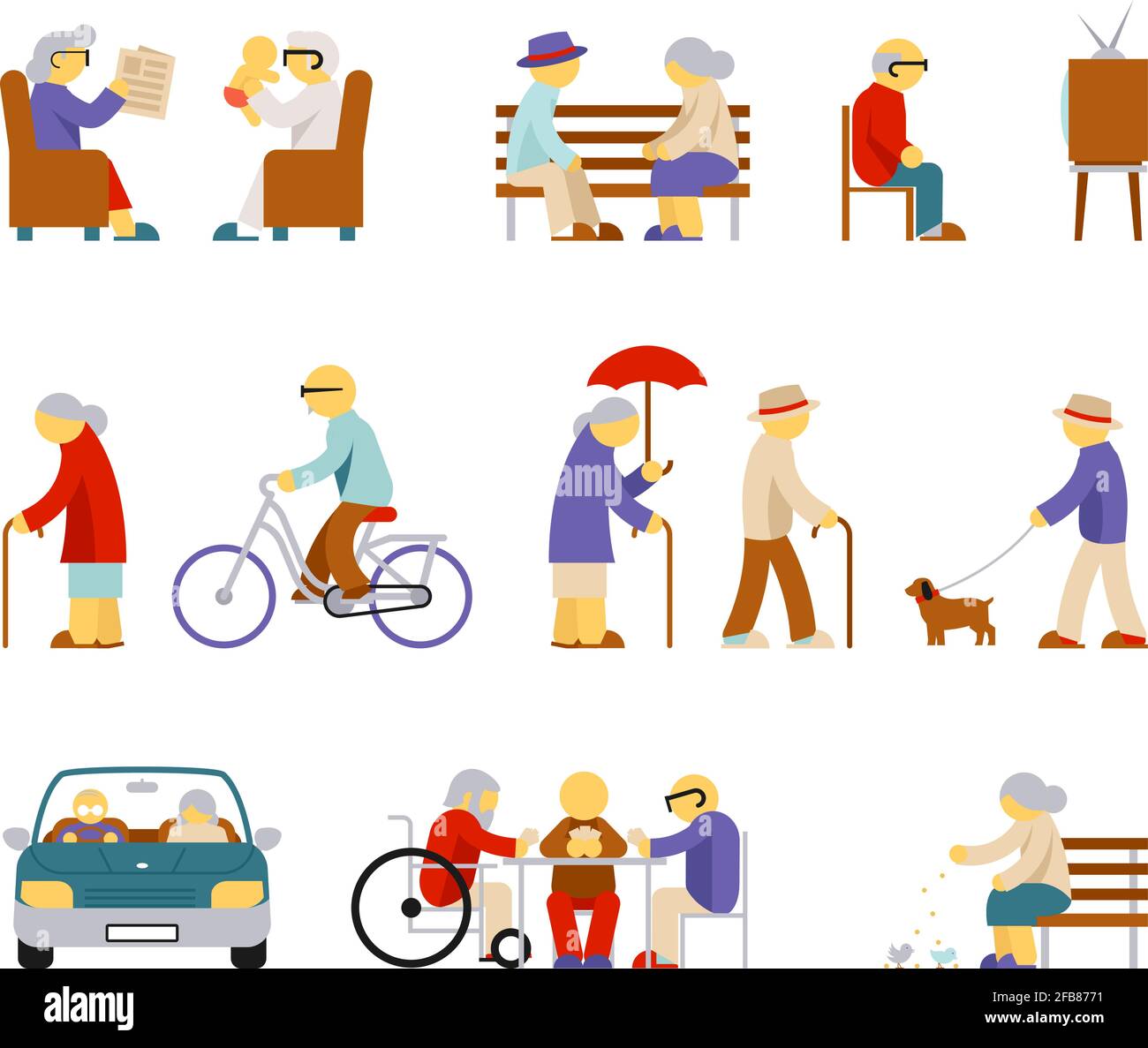 Relax senior Stock Vector Images - Alamy