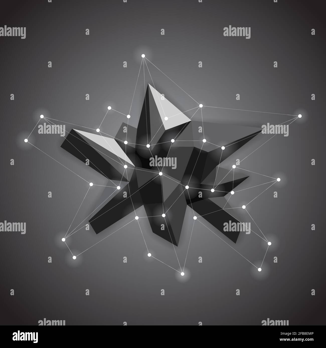 Abstract low poly crystal background. Low polygon geometry vector shape ...
