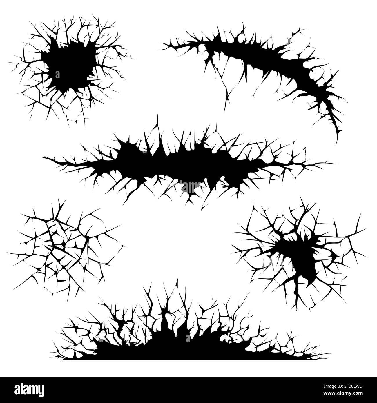 vector cracks, cracked ground and cracked wall Stock Vector Image & Art ...
