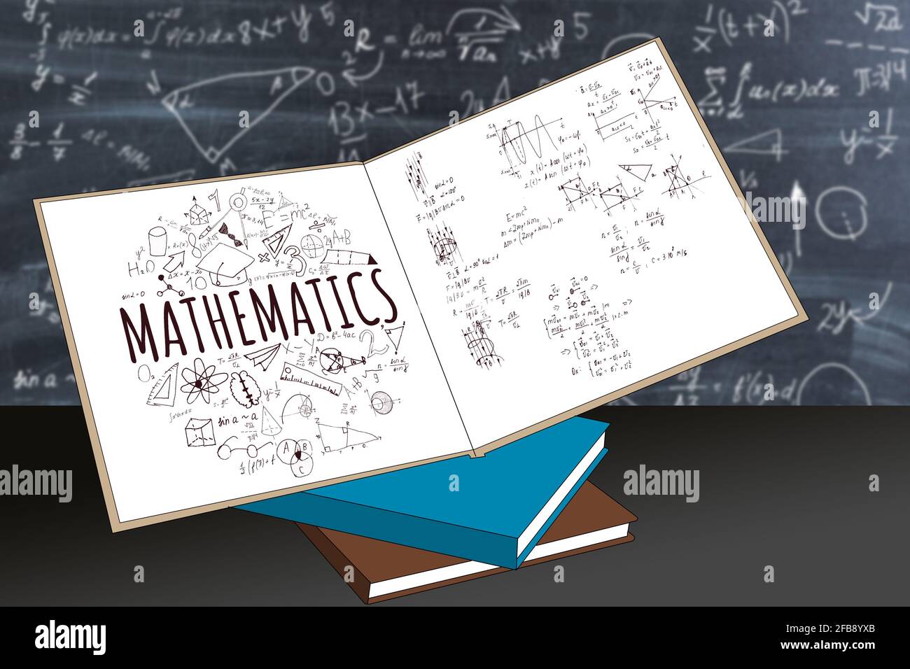 Math physics formulas in the book Stock Photo - Alamy