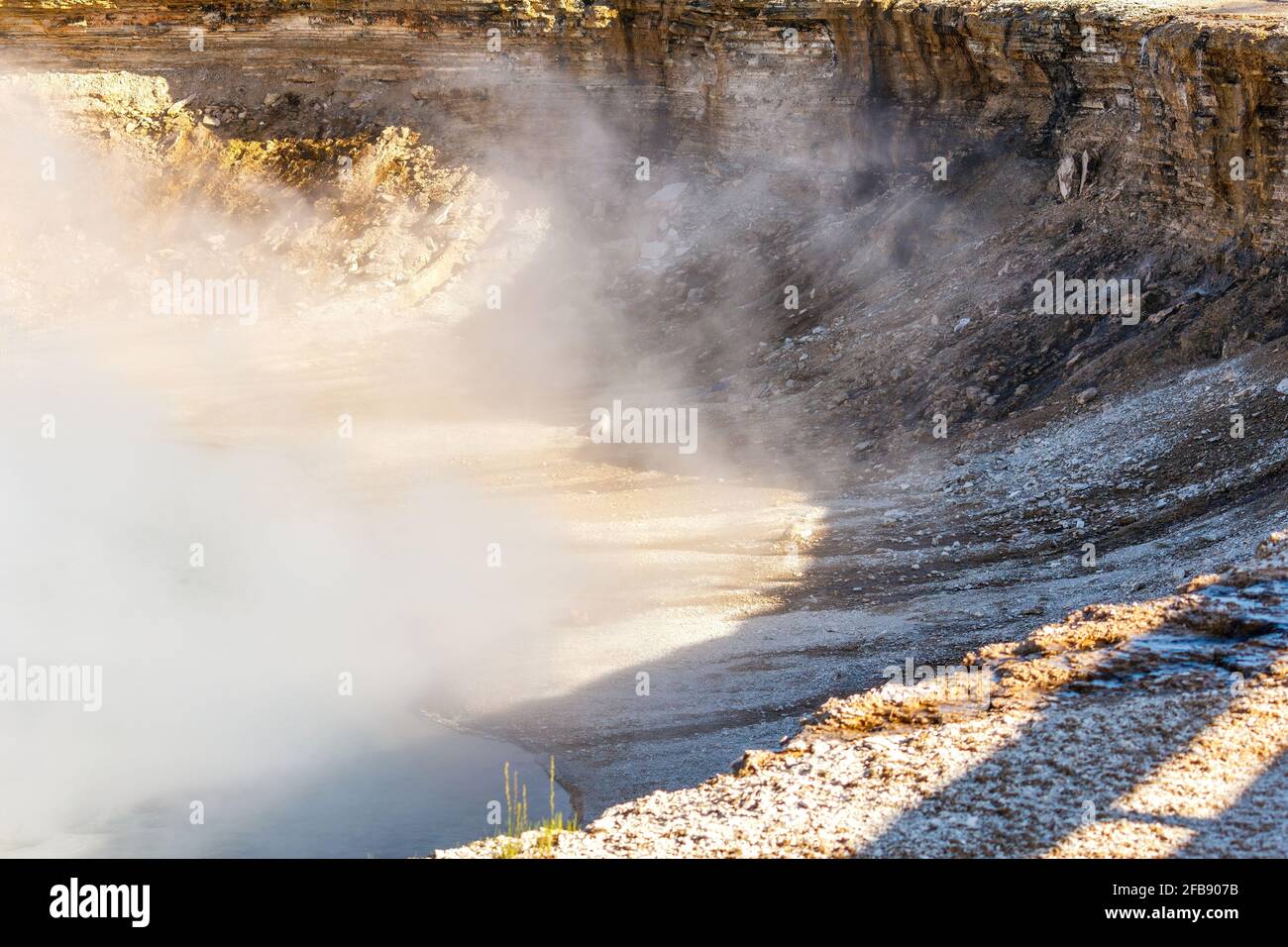 Yellowstone National Park, Montana, USA - July 15 2018: Old Faithful ...