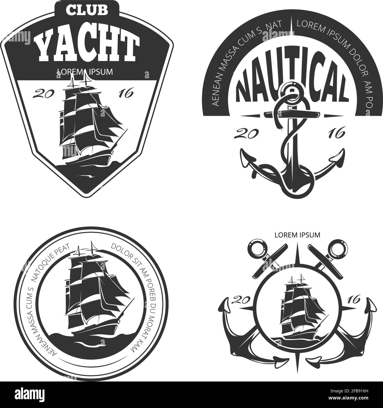vintage nautical vector logo, labels and badges Stock Vector Image ...