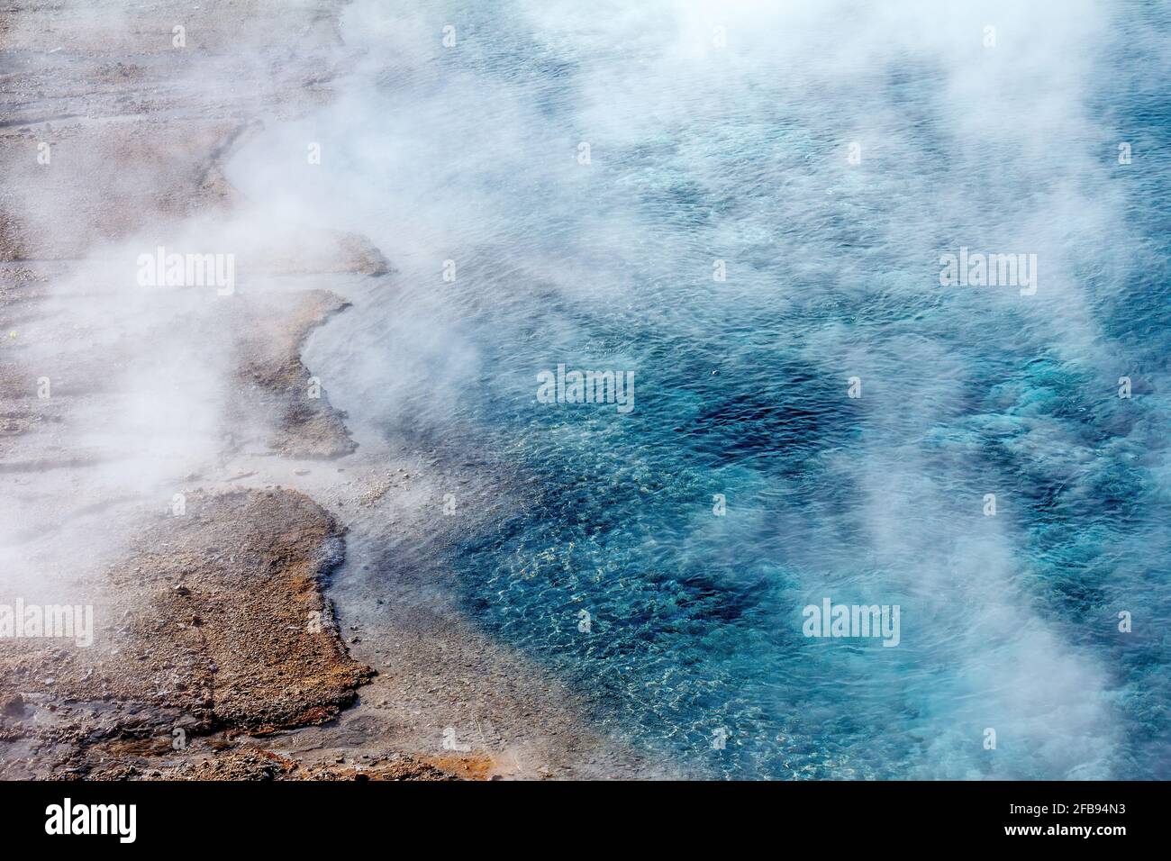 Yellowstone National Park, Montana, USA - July 15 2018: Old Faithful ...