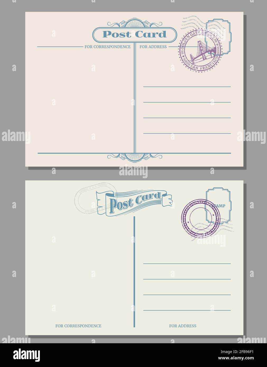 Blank Vintage Postcard Template