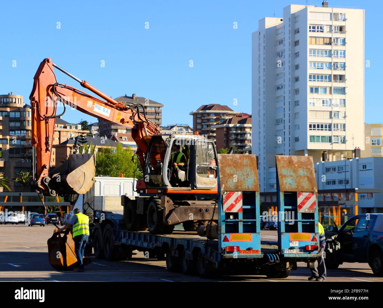 Excavator Low Loader Trailer High Resolution Stock Photography and ...