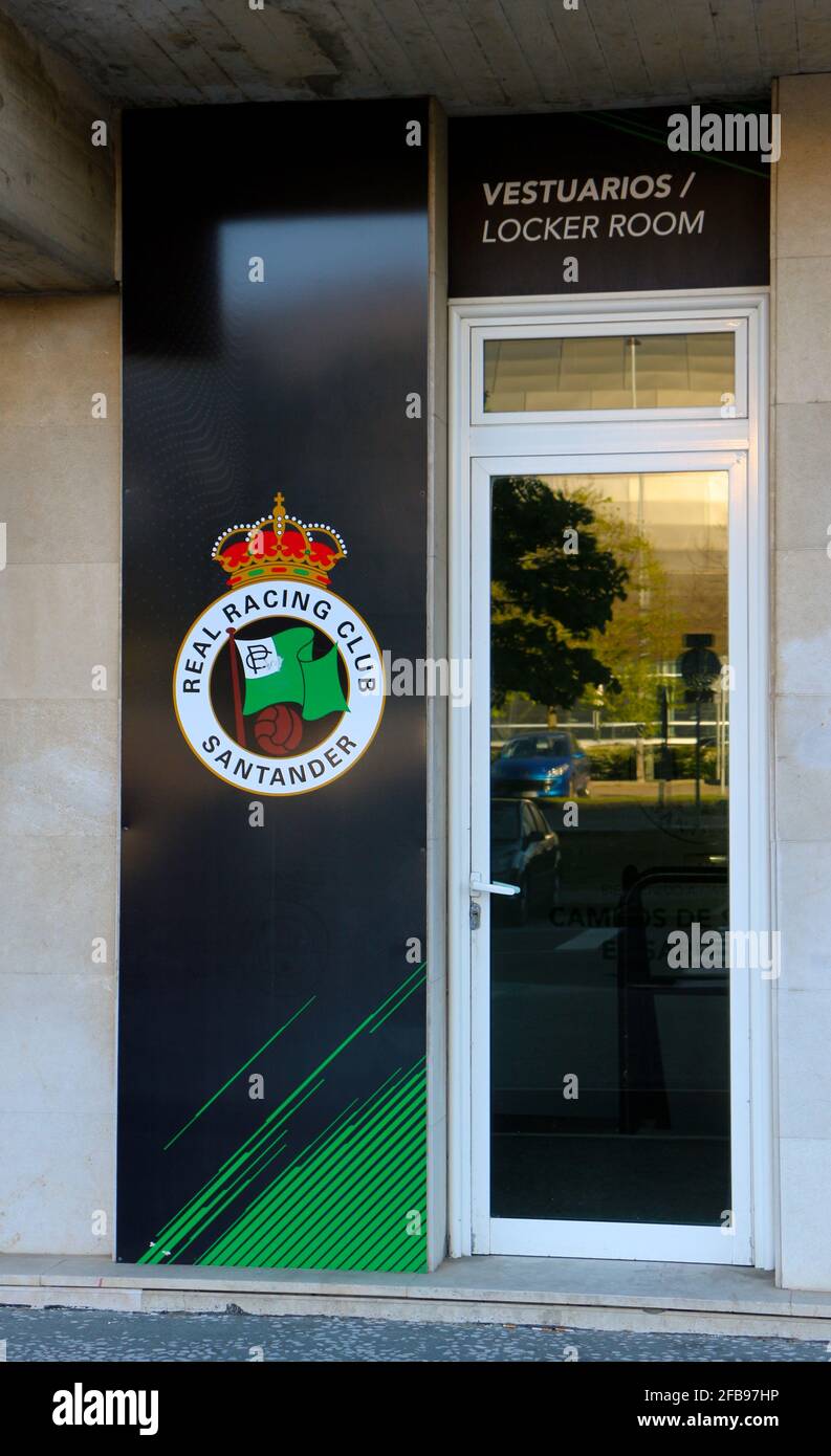 Locker room entrance at the Racing Santander Football Club stadium ...