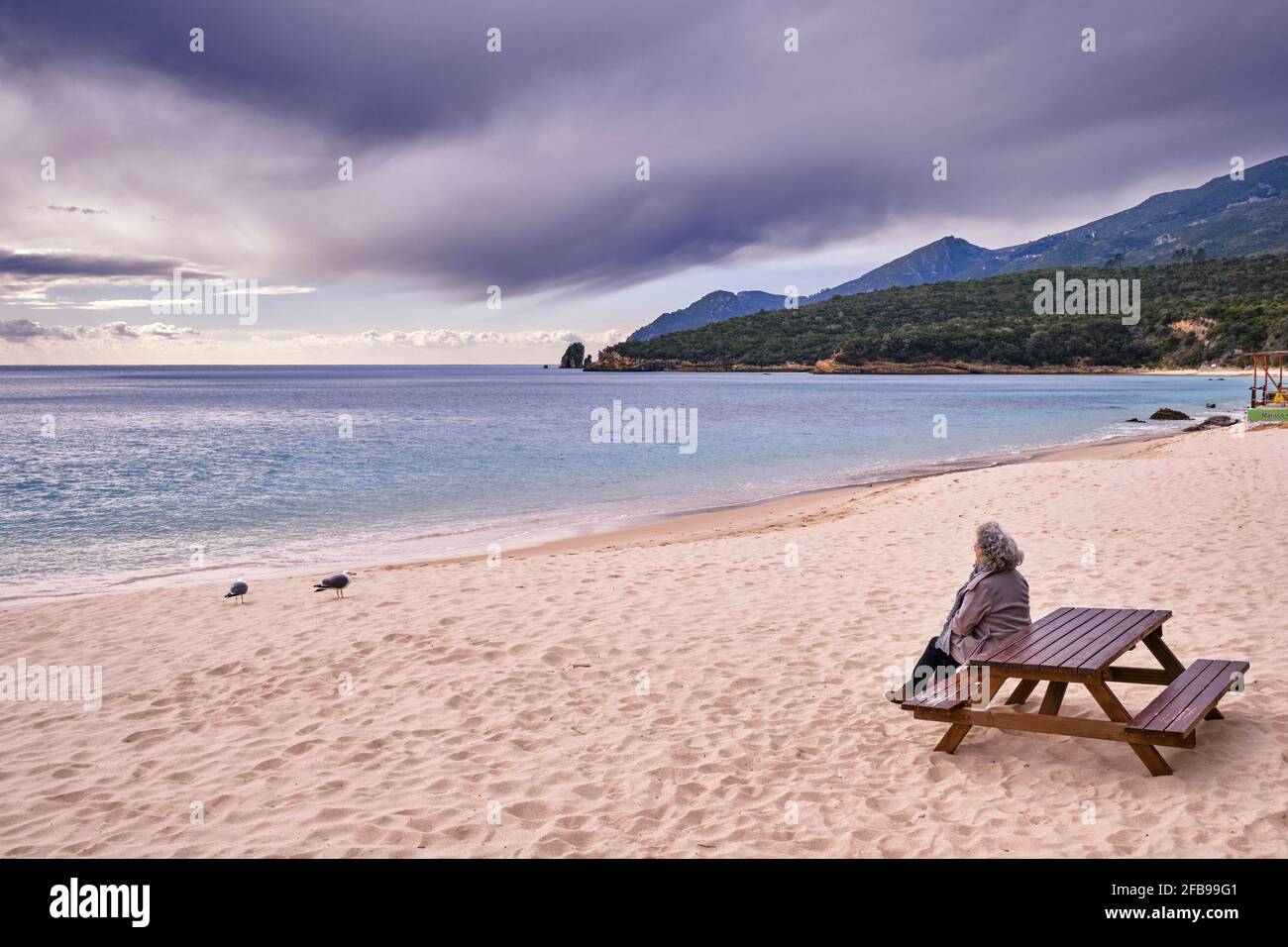 Galapos beach in the Arrabida Natural Park. Setubal, Portugal Stock ...
