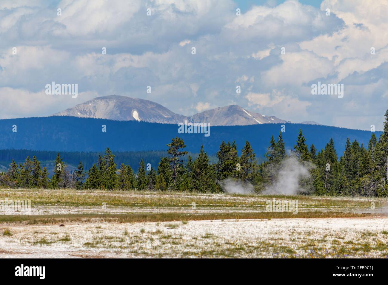 Yellowstone National Park, Montana, USA - July 15 2018: Old Faithful ...