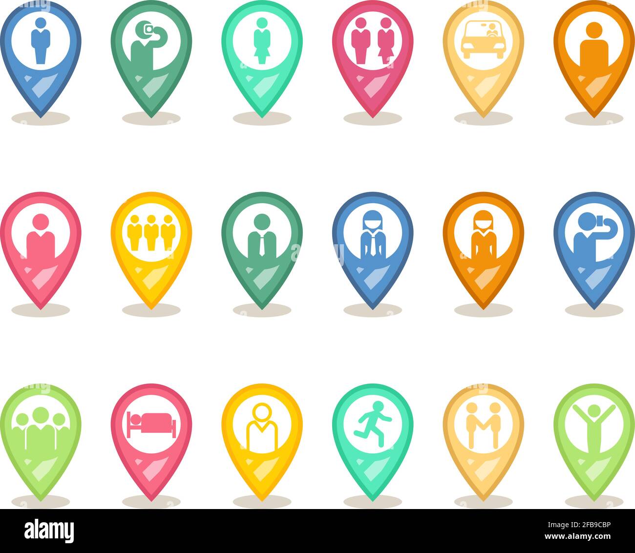 Human map pointers. Man pin icons vector. Human location map and pin ...