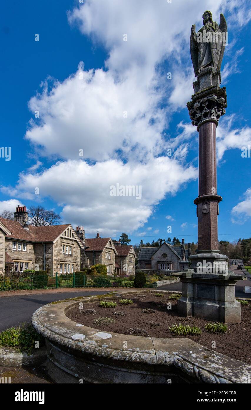 Ford village on the Ford and Etal estate, north Northumberland, England ...