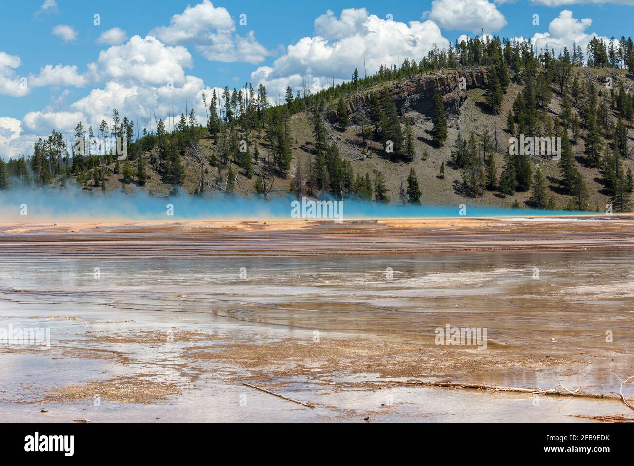 Yellowstone National Park, Montana, USA - July 15 2018: Old Faithful ...