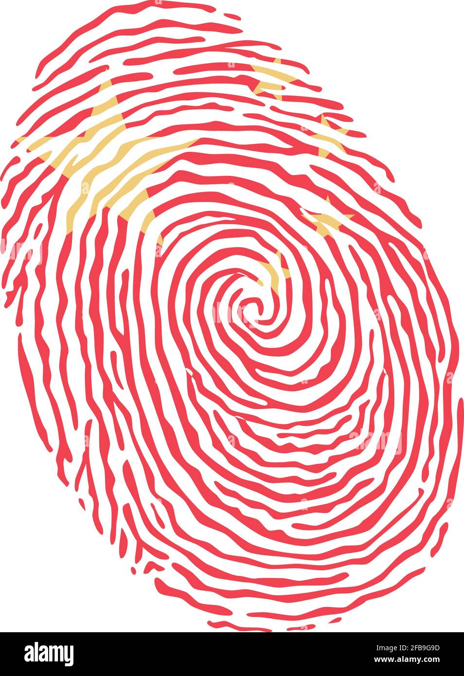 Fingerprint vector colored with the national flag of China Stock Vector ...