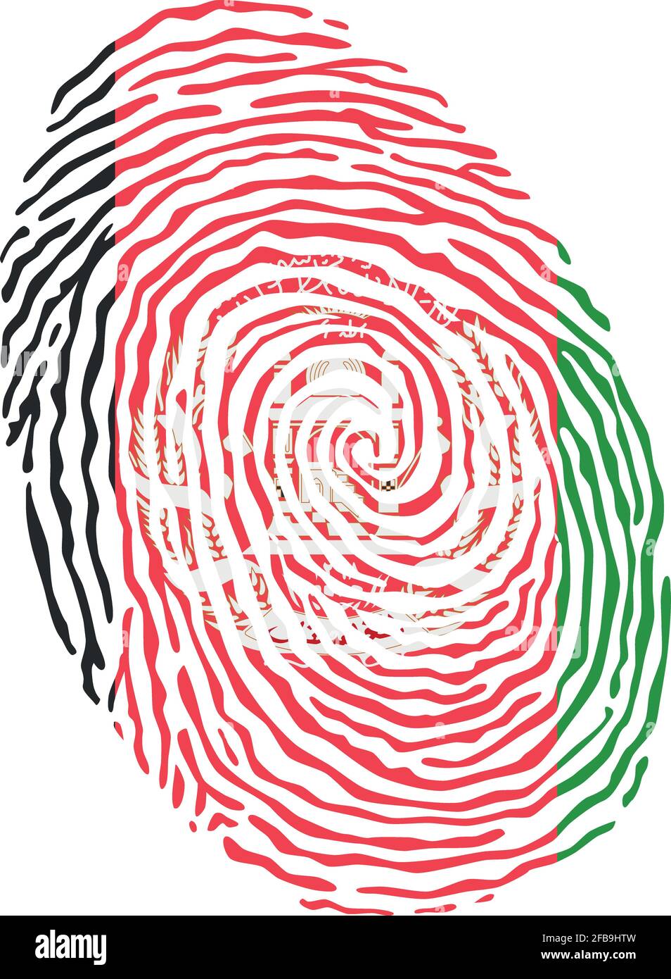 Fingerprint vector colored with the national flag of Afghanistan Stock ...