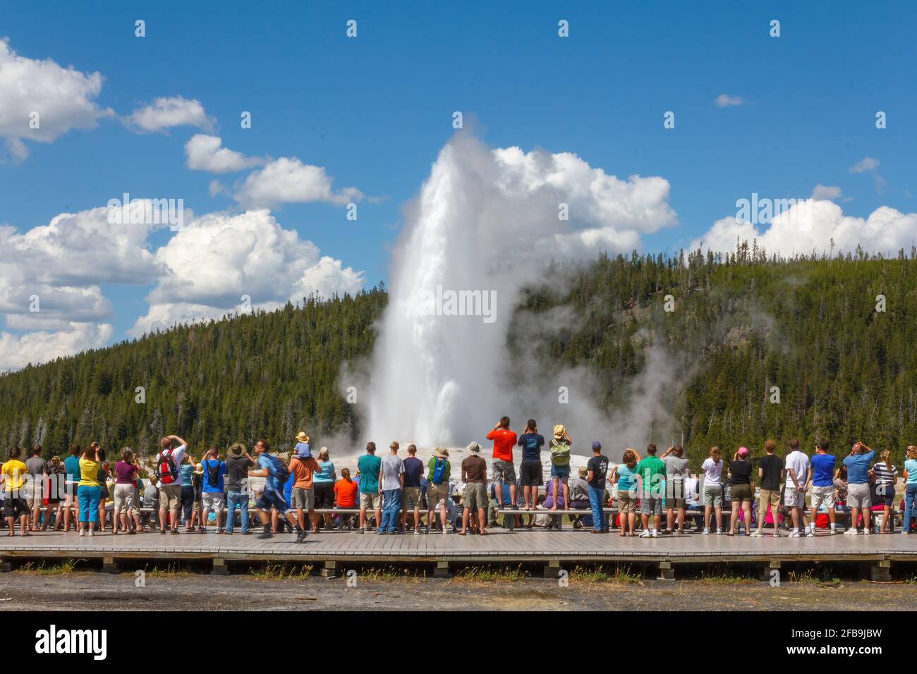 Yellowstone National Park, Montana, USA - July 15 2018: Tourist ...