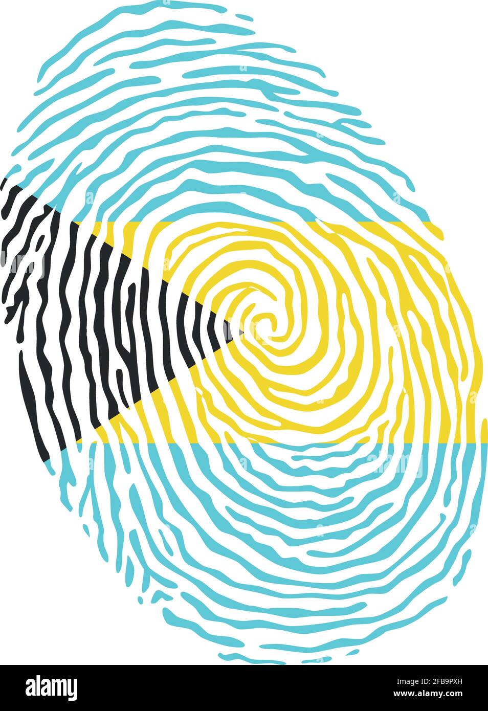 Fingerprint vector colored with the national flag of Bahamas Stock ...