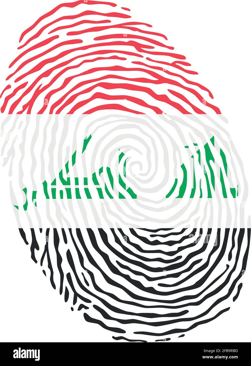 Fingerprint vector colored with the national flag of Iraq Stock Vector ...