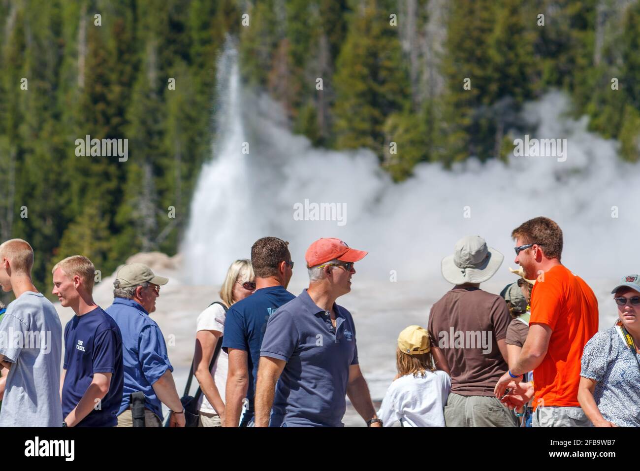 Yellowstone National Park, Montana, USA - July 15 2018: Tourist ...