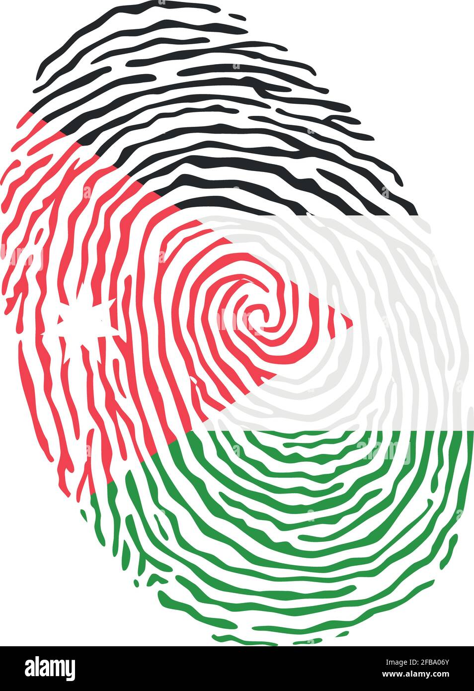 Fingerprint vector colored with the national flag of Jordan Stock ...