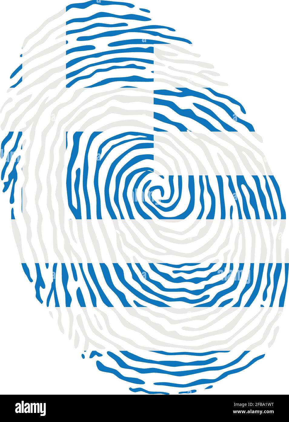 Fingerprint vector colored with the national flag of Greece Stock ...