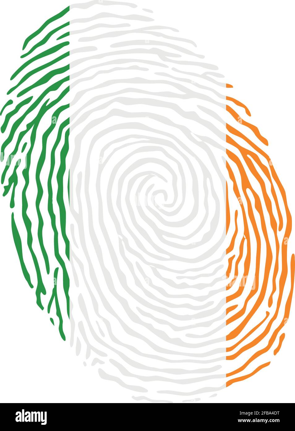 Fingerprint vector colored with the national flag of Ireland Stock ...